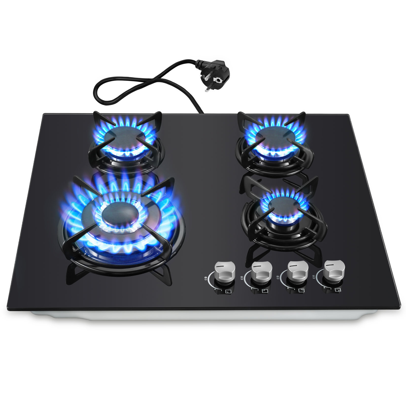 Gas Cooktop 4 Burners 60cm Gas Hob with Flame Out Protection Built-in ...